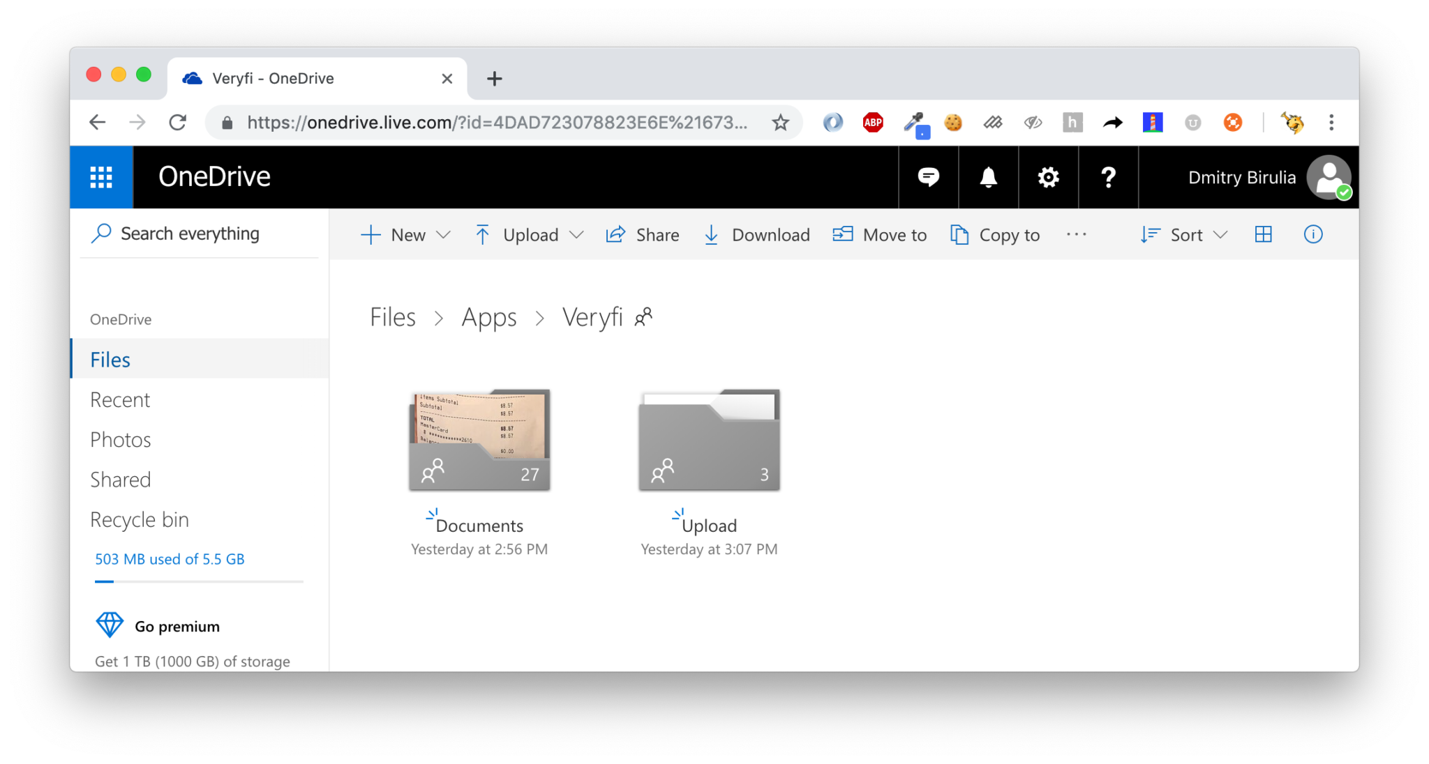 Microsoft OneDrive (Personal) | Veryfi