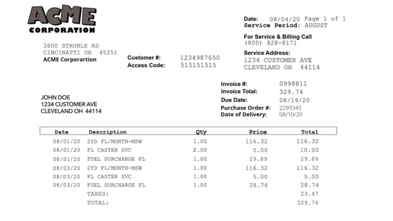 Invoice Data Extraction » Veryfi