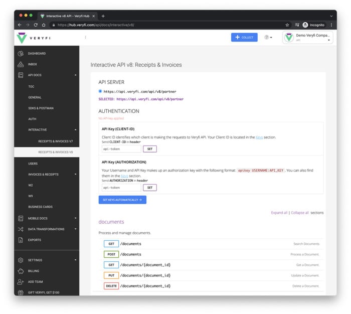 Interactive API Docs #NowAvailable | Veryfi